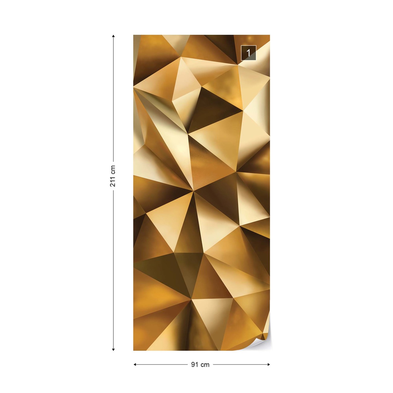 3D Gold Polygon Texture Wall Paper Mural | Buy at EuroPosters