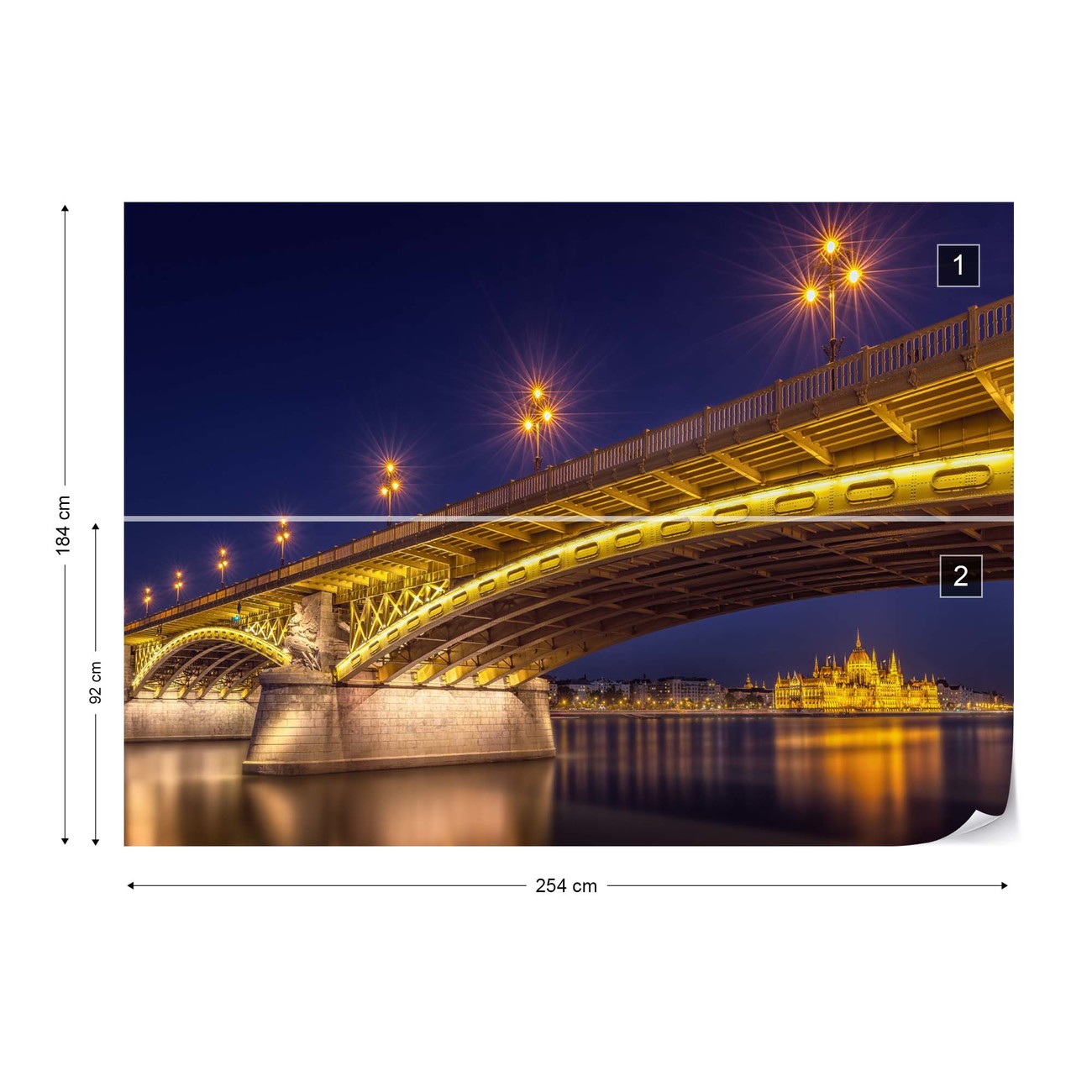 A View Of Budapest Wall Paper Mural | Buy at EuroPosters