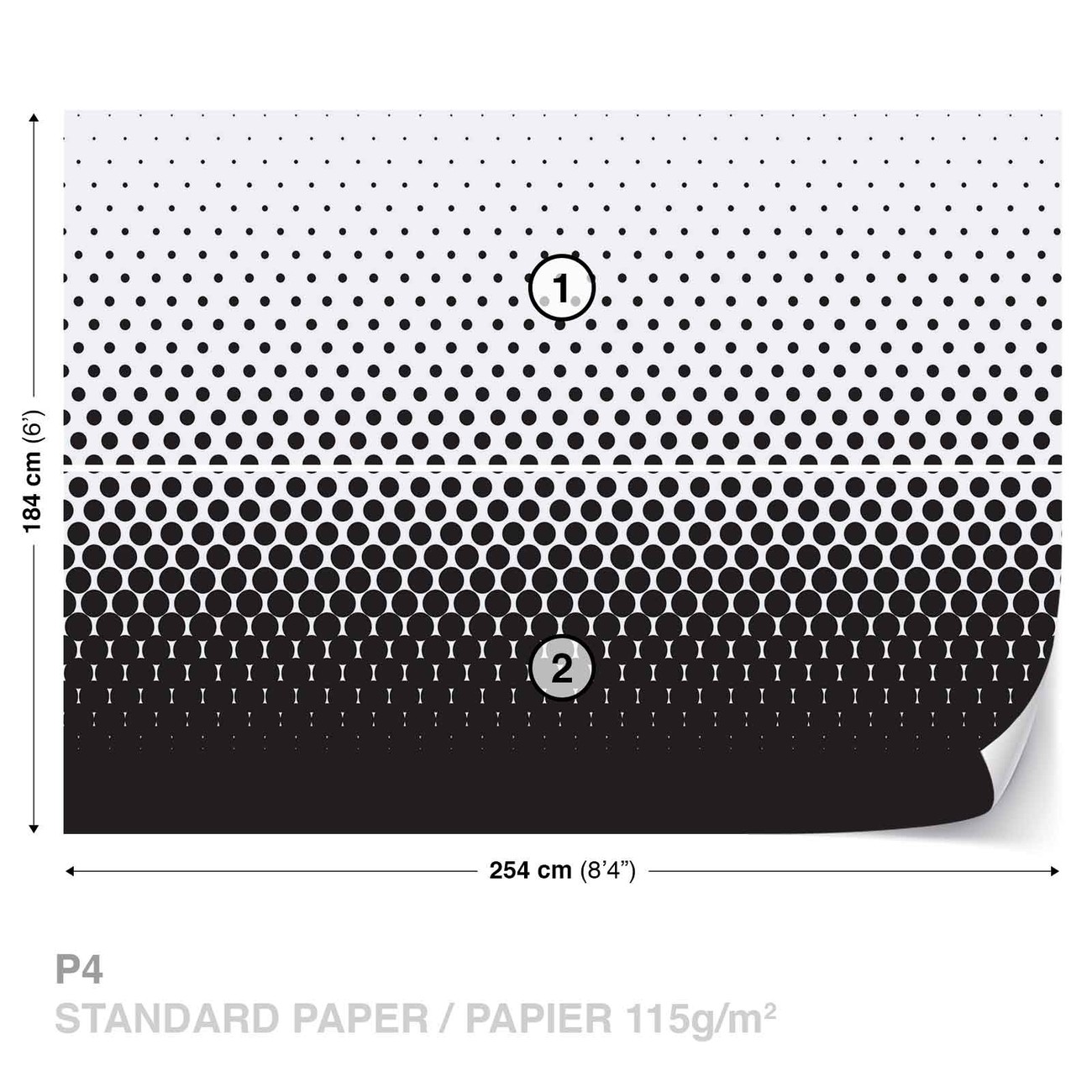 Abstract Black Black Dots Wall Paper Mural | Buy at EuroPosters