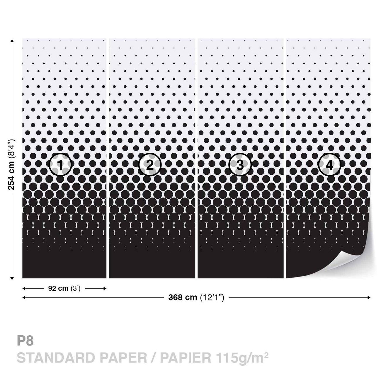 Abstract Black Black Dots Wall Paper Mural | Buy at EuroPosters