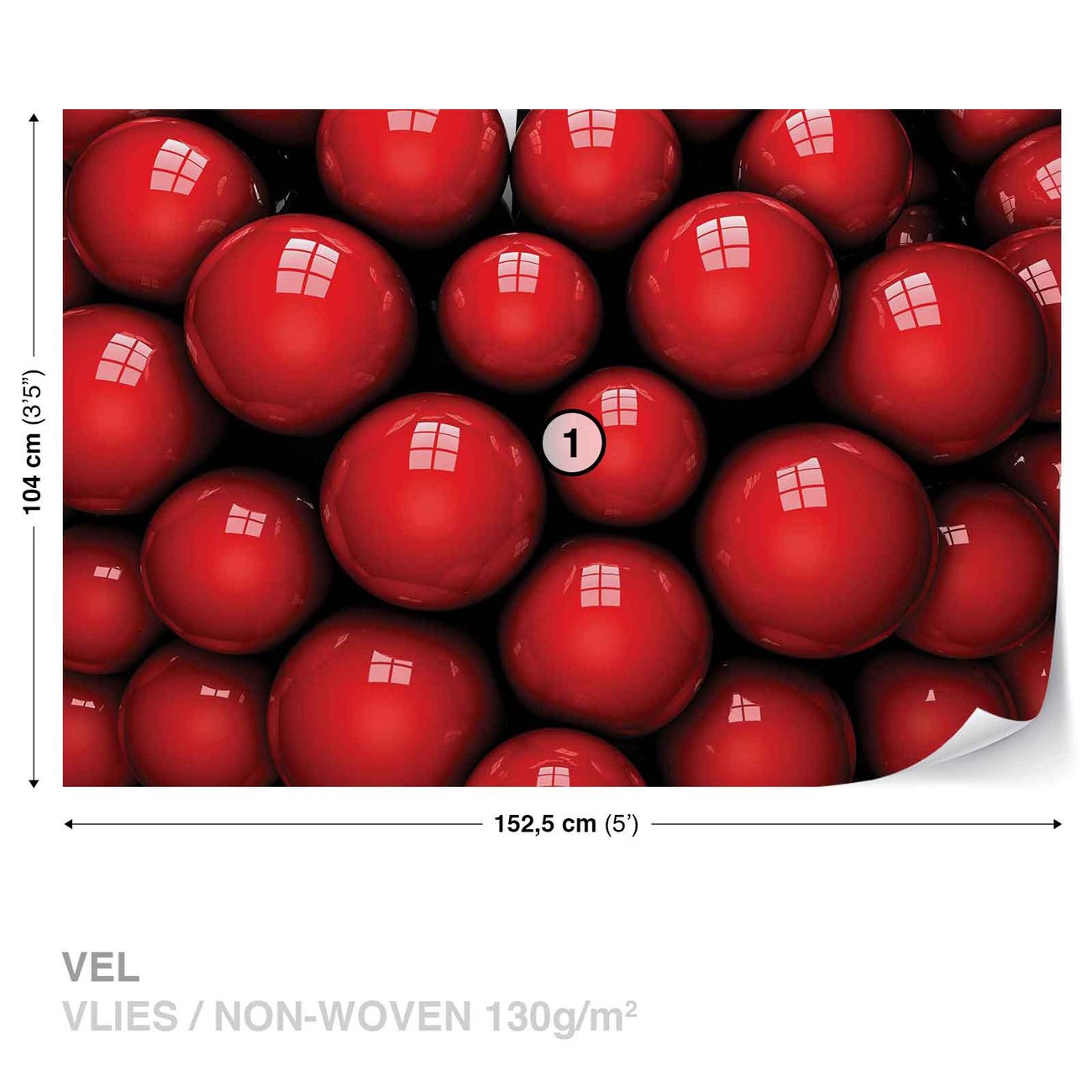 Abstract Modern Red Balls Wall Paper Mural | Buy at EuroPosters