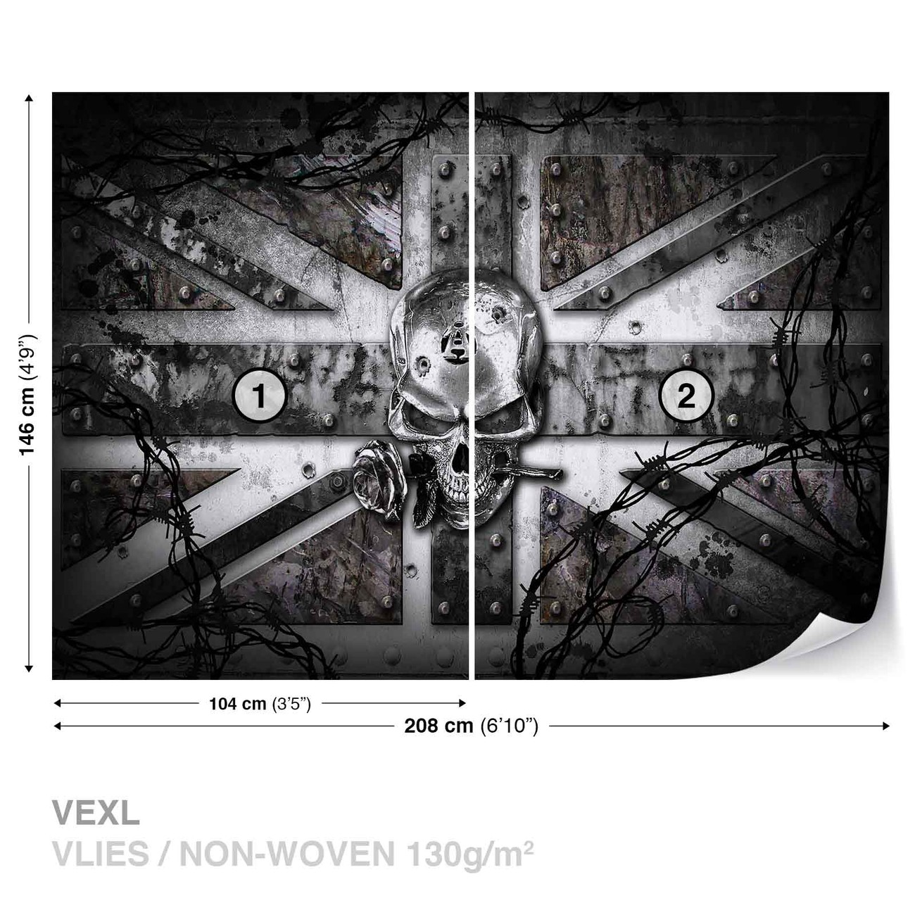 Alchemy Skull Union Jack Tattoo Wall Paper Mural | Buy at EuroPosters