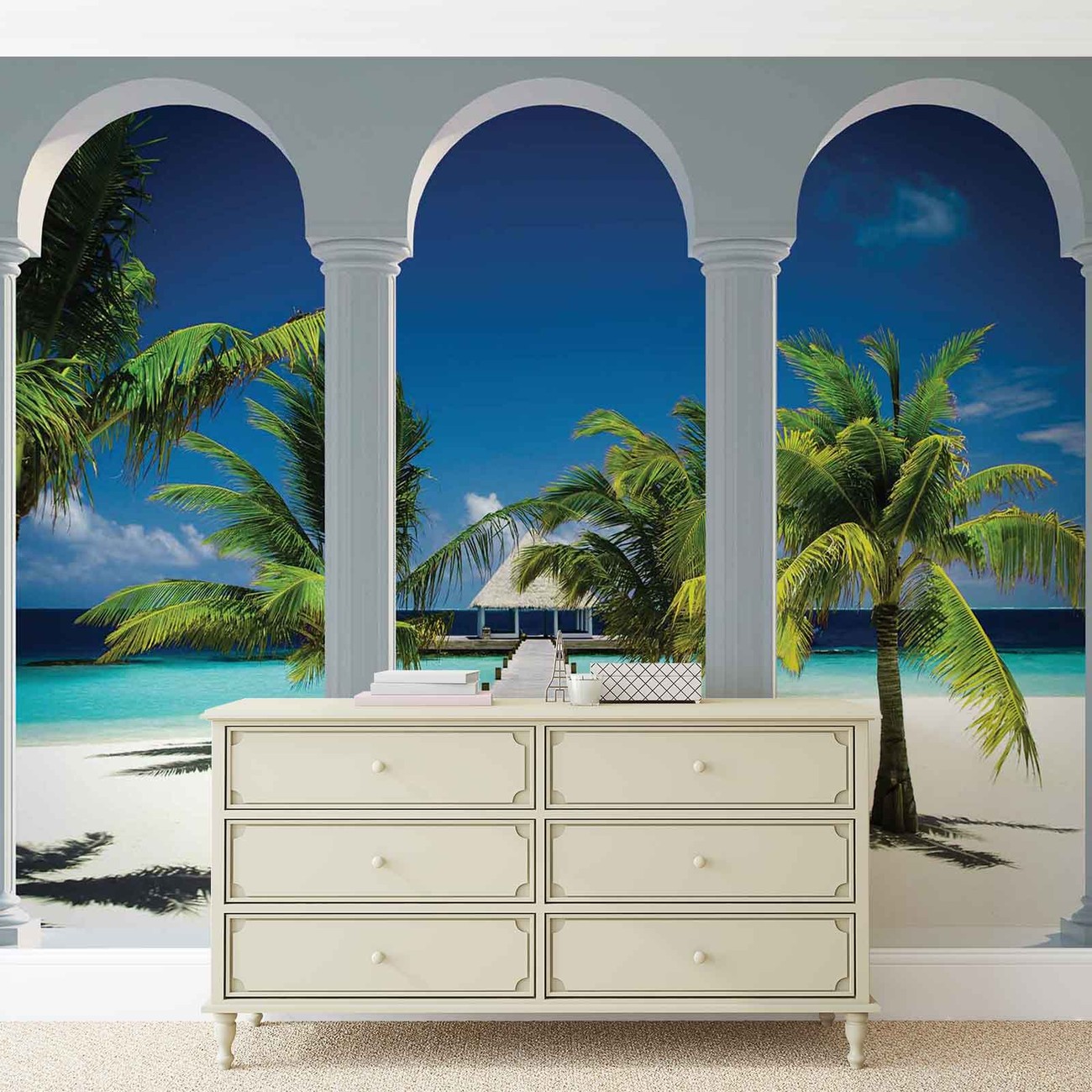 Beach Tropical Paradise Arches Wall Paper Mural | Buy at EuroPosters