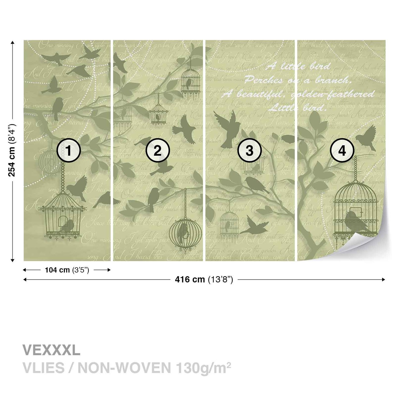 Birds Trees Green Wall Paper Mural | Buy at EuroPosters