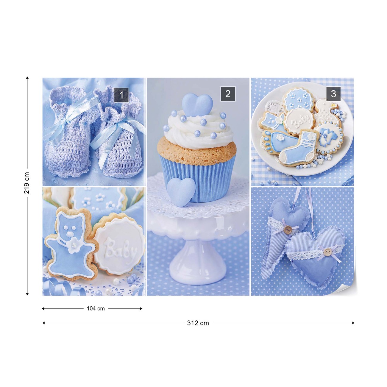 Blue Baby Things Wall Paper Mural | Buy at EuroPosters