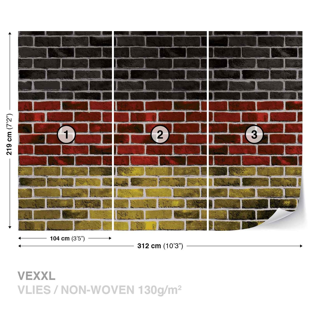 Brick German Flag Wall Paper Mural | Buy at EuroPosters