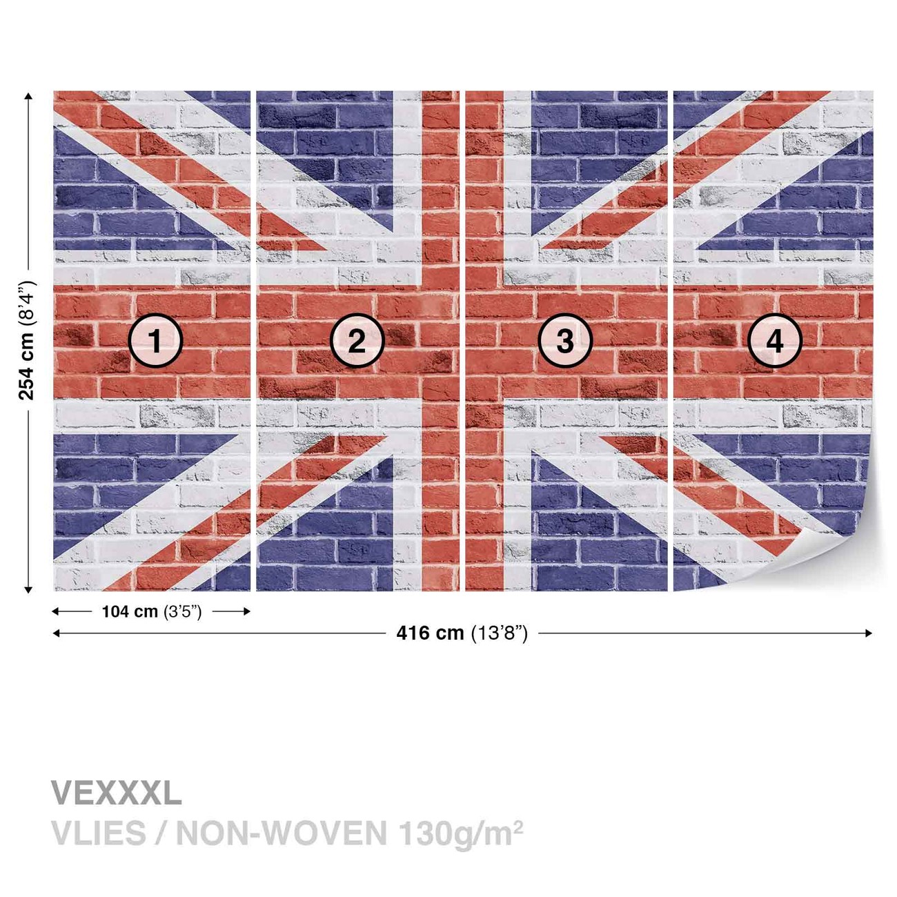 Brick Wall Union Jack Wall Paper Mural | Buy at EuroPosters