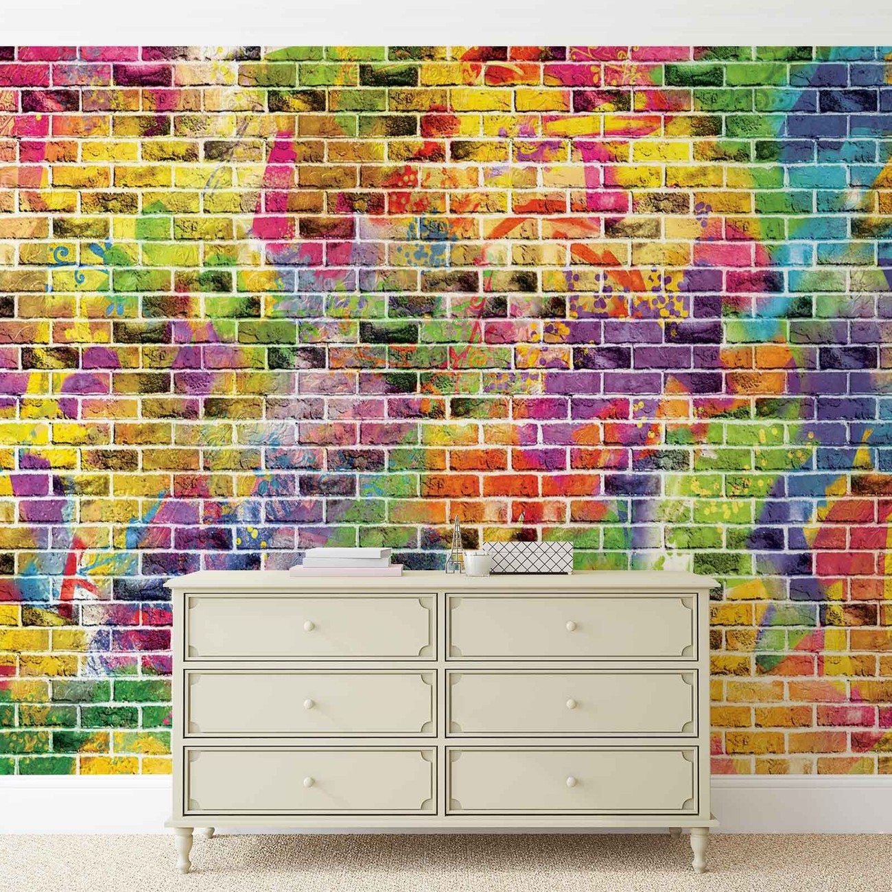 Bricks Multicolour Wall Paper Mural | Buy at EuroPosters