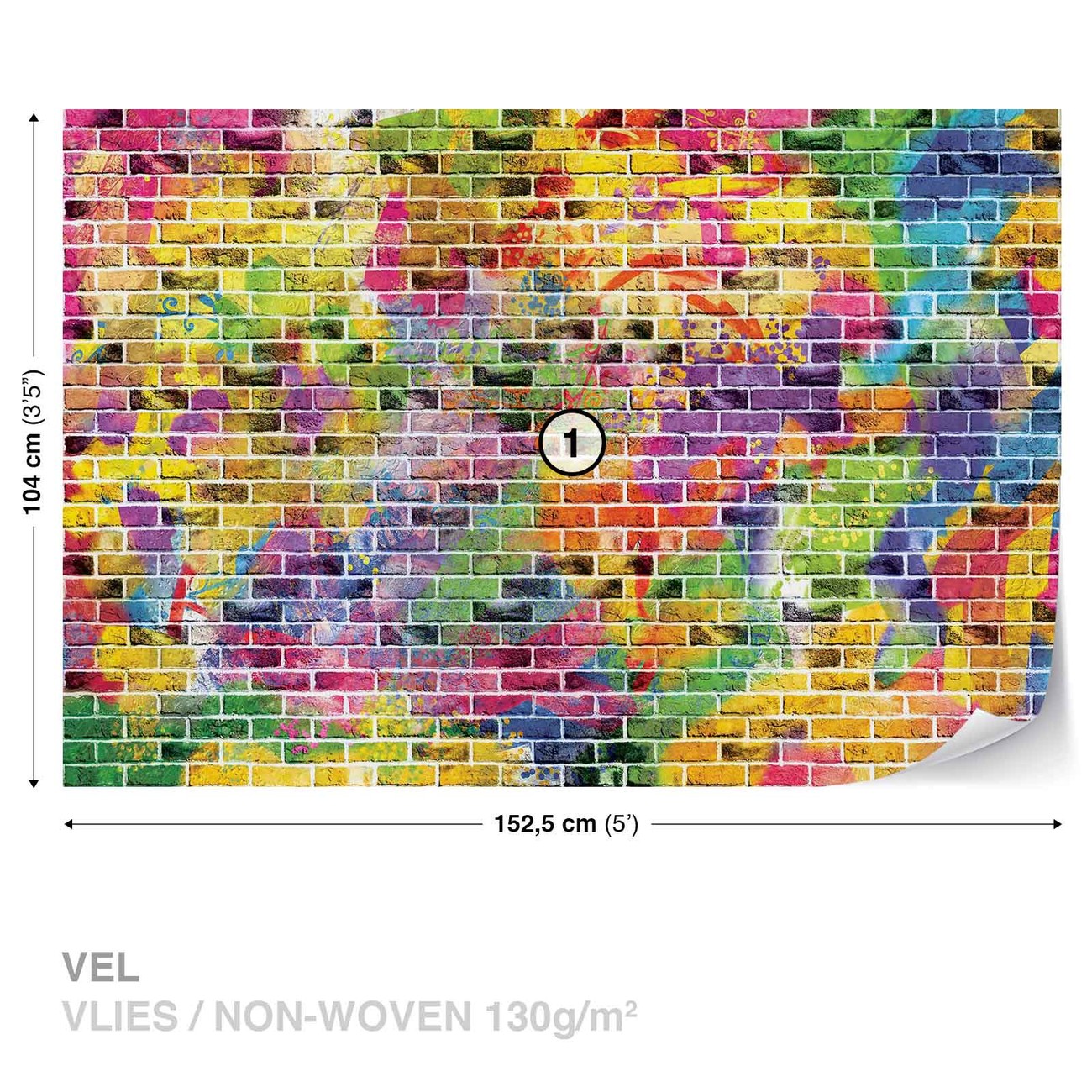Bricks Multicolour Wall Paper Mural | Buy at EuroPosters