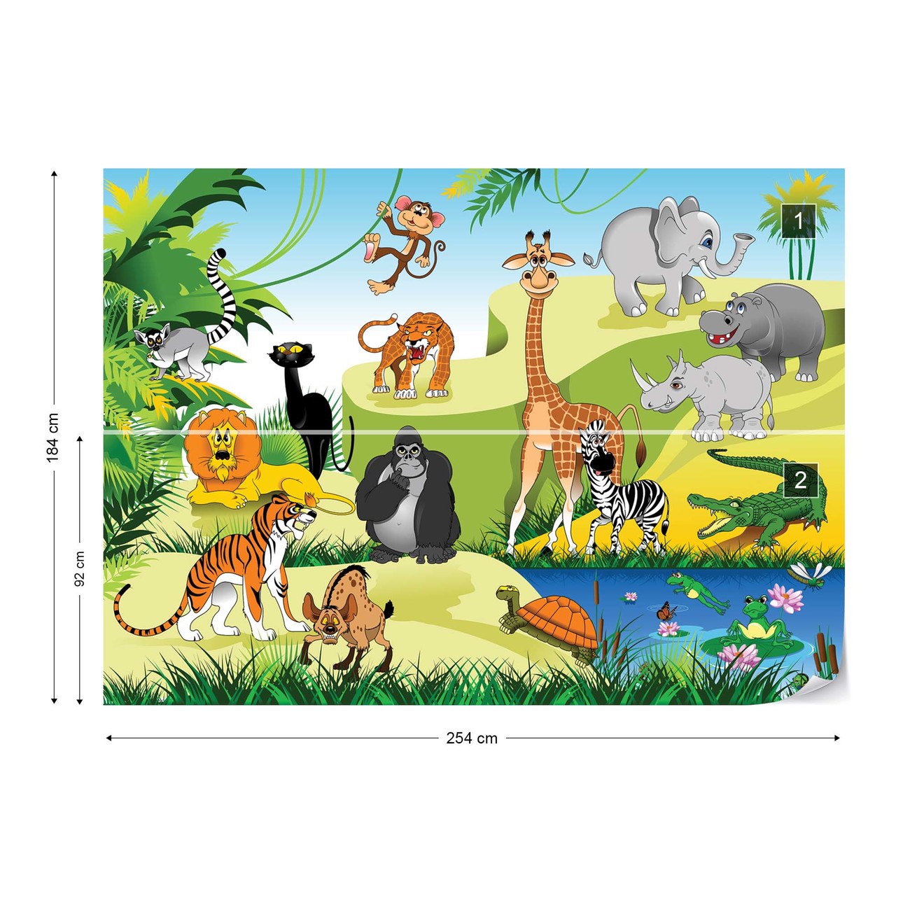 Cartoon Animals Wall Paper Mural | Buy at EuroPosters