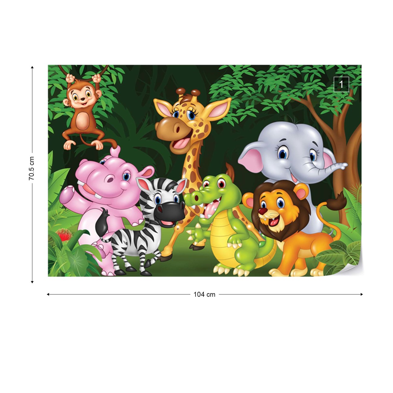 Cartoon Animals Wall Paper Mural | Buy at EuroPosters