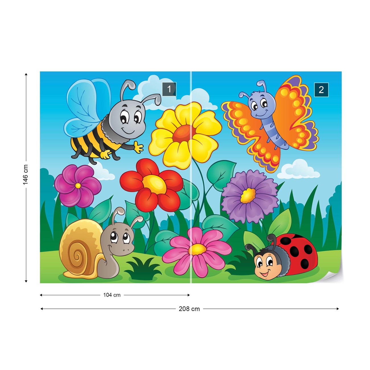 Cartoon Bugs Wall Paper Mural | Buy at EuroPosters