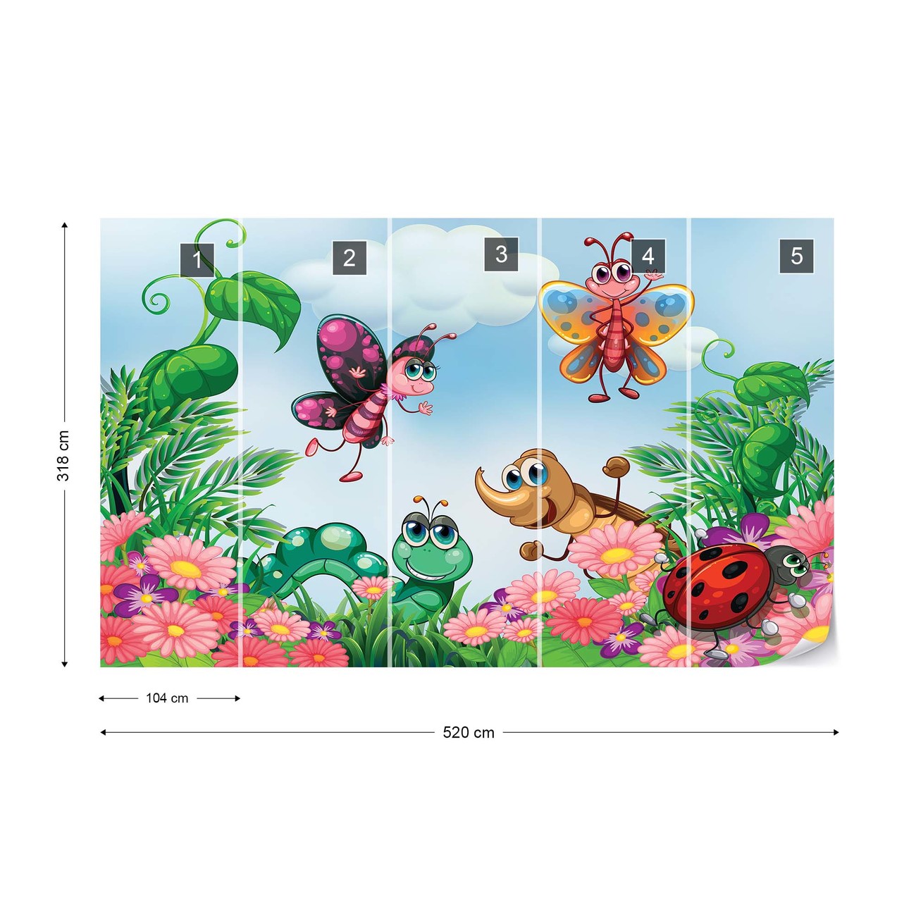 Cartoon Bugs Wall Paper Mural | Buy at EuroPosters