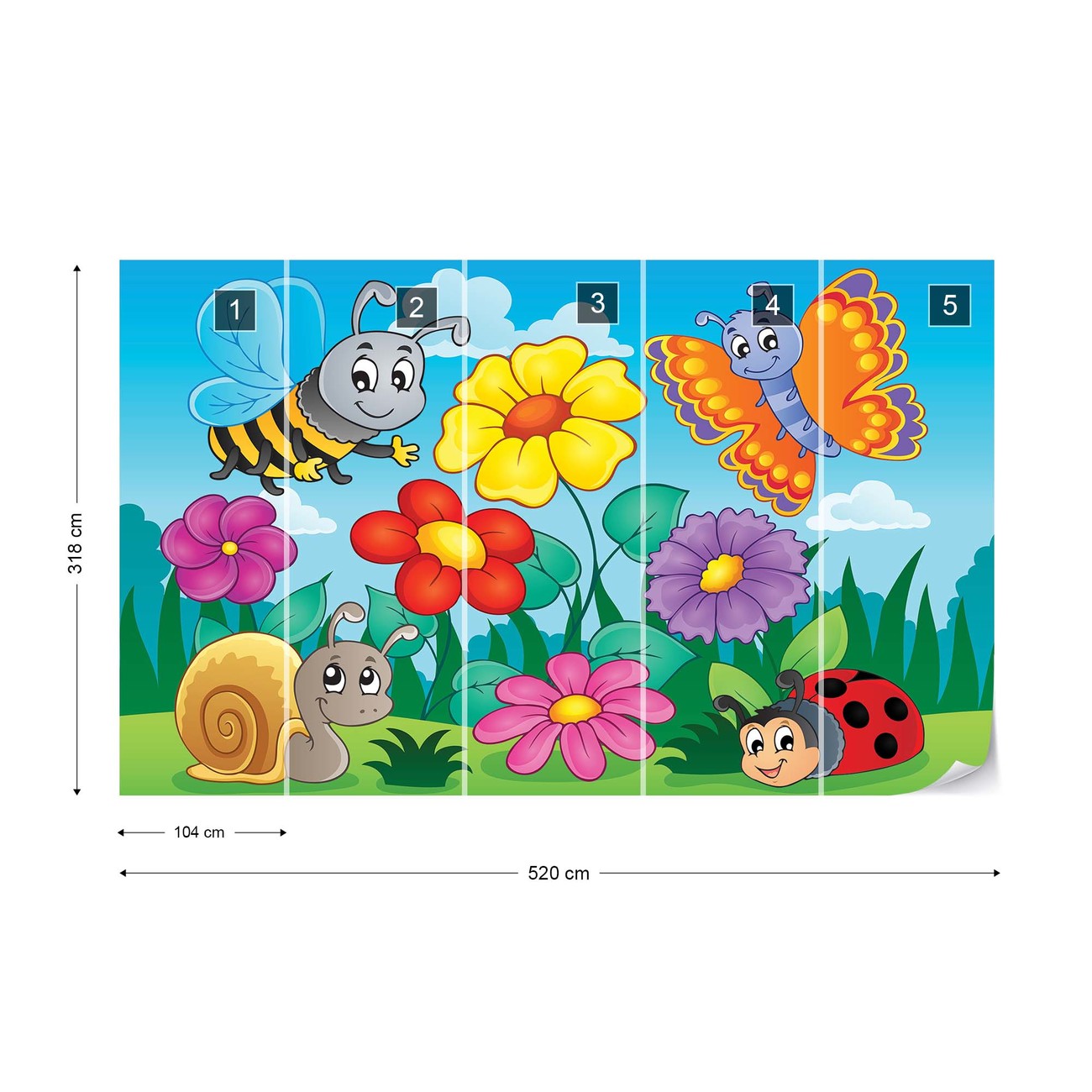 Cartoon Bugs Wall Paper Mural | Buy at EuroPosters