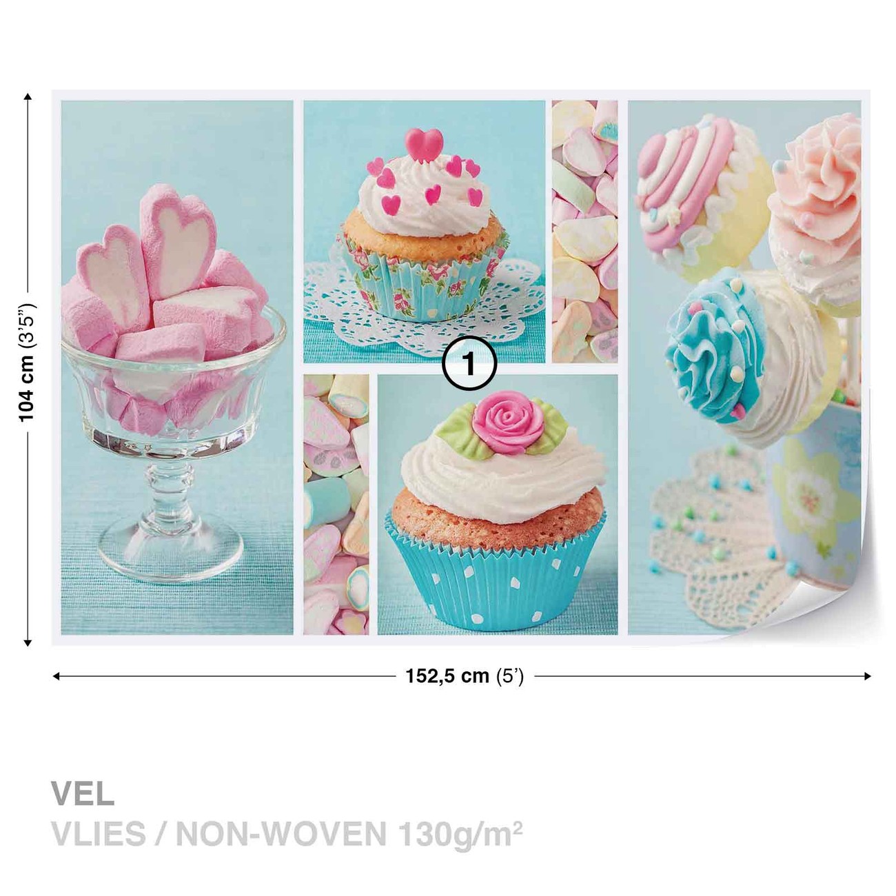 Cupcakes Wall Paper Mural | Buy at EuroPosters