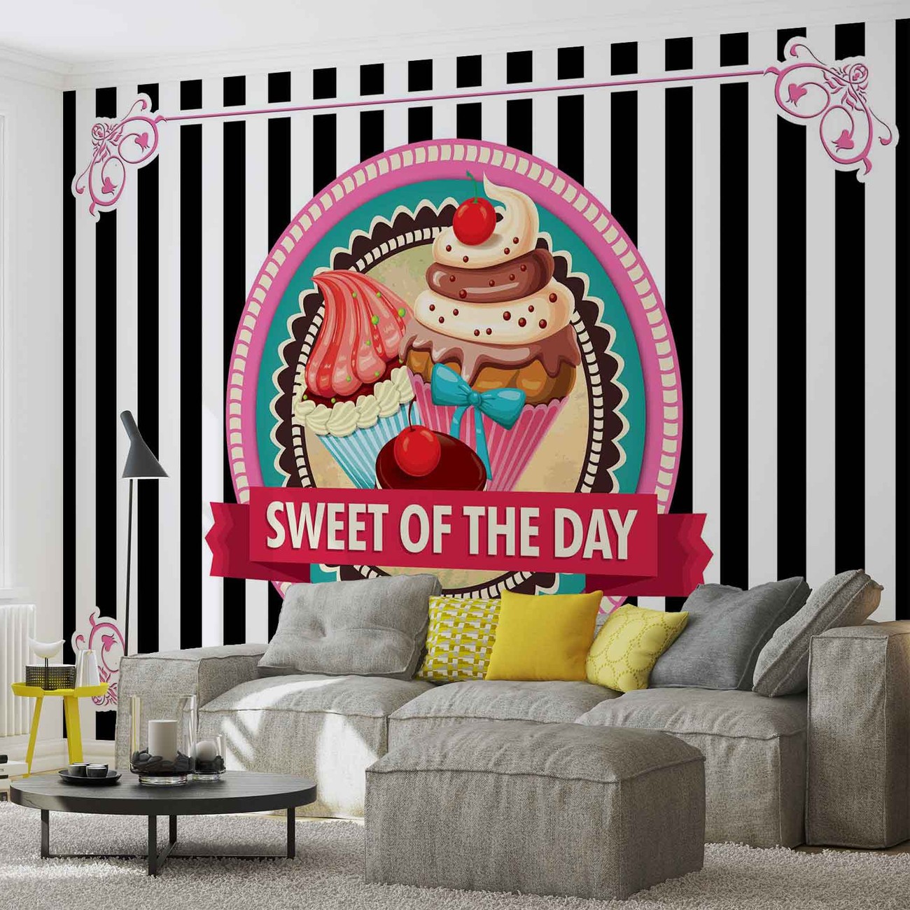 Cupcakes Retro Wall Paper Mural | Buy at EuroPosters