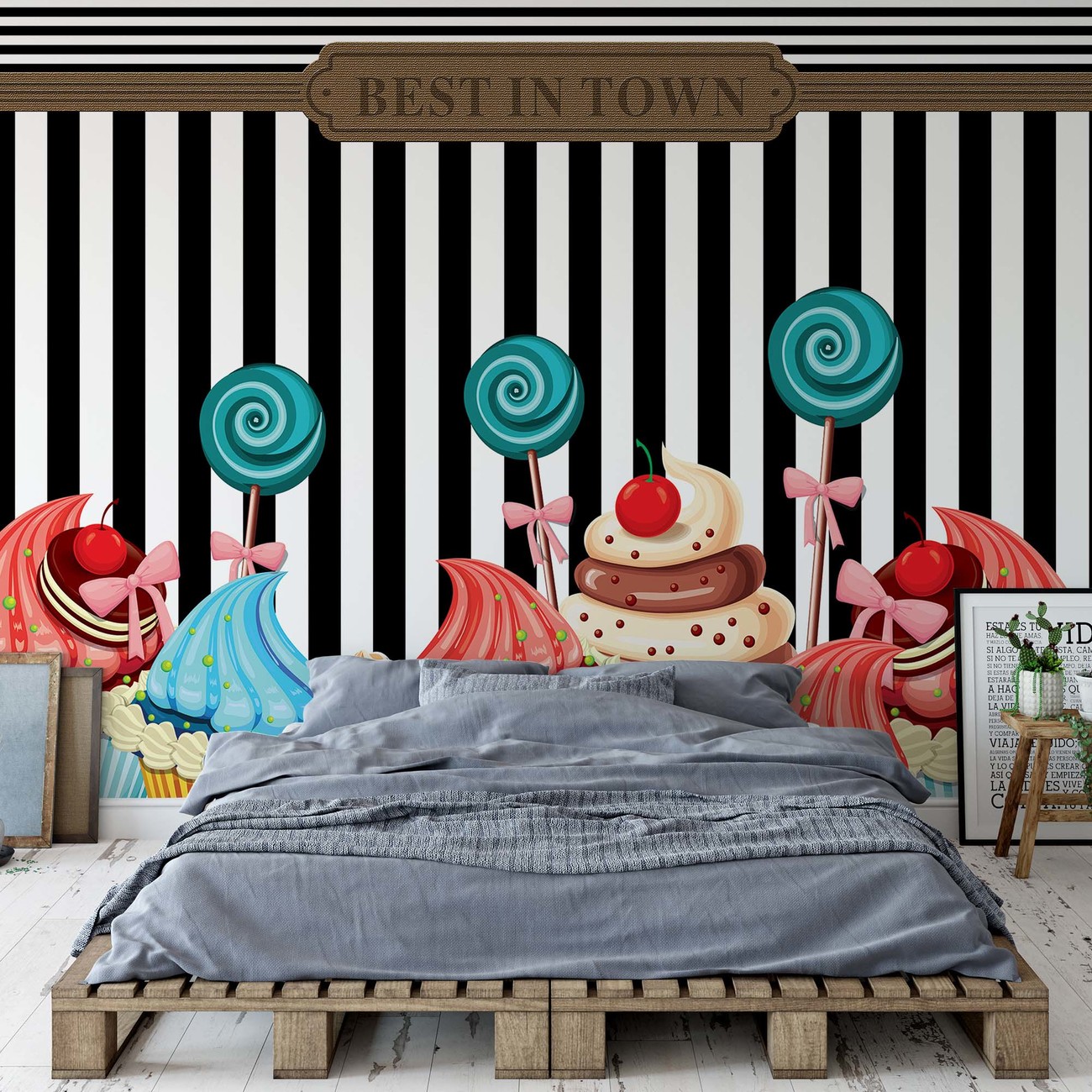 Cupcakes Retro Wall Paper Mural | Buy at EuroPosters