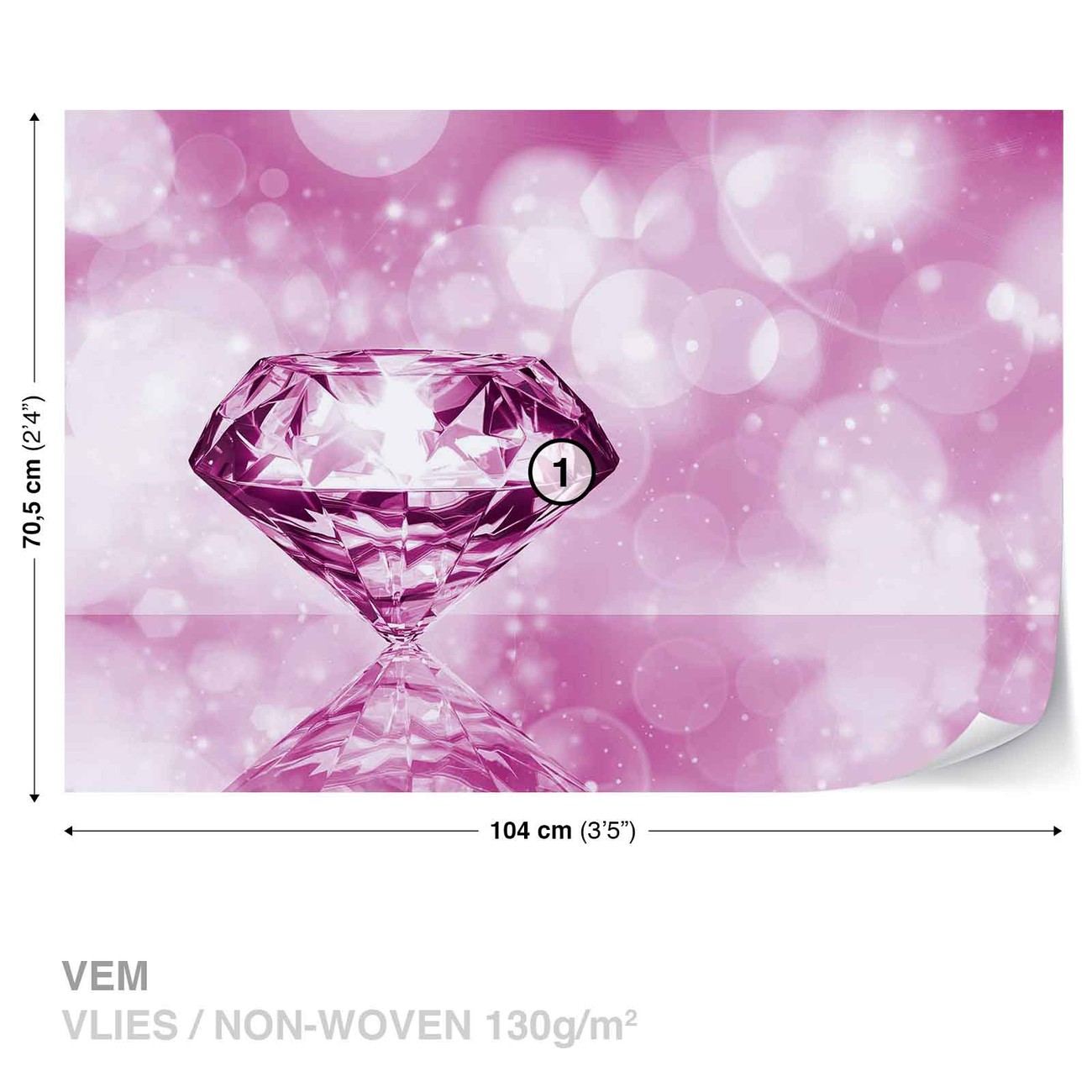 Diamond Pink Wall Paper Mural | Buy at EuroPosters