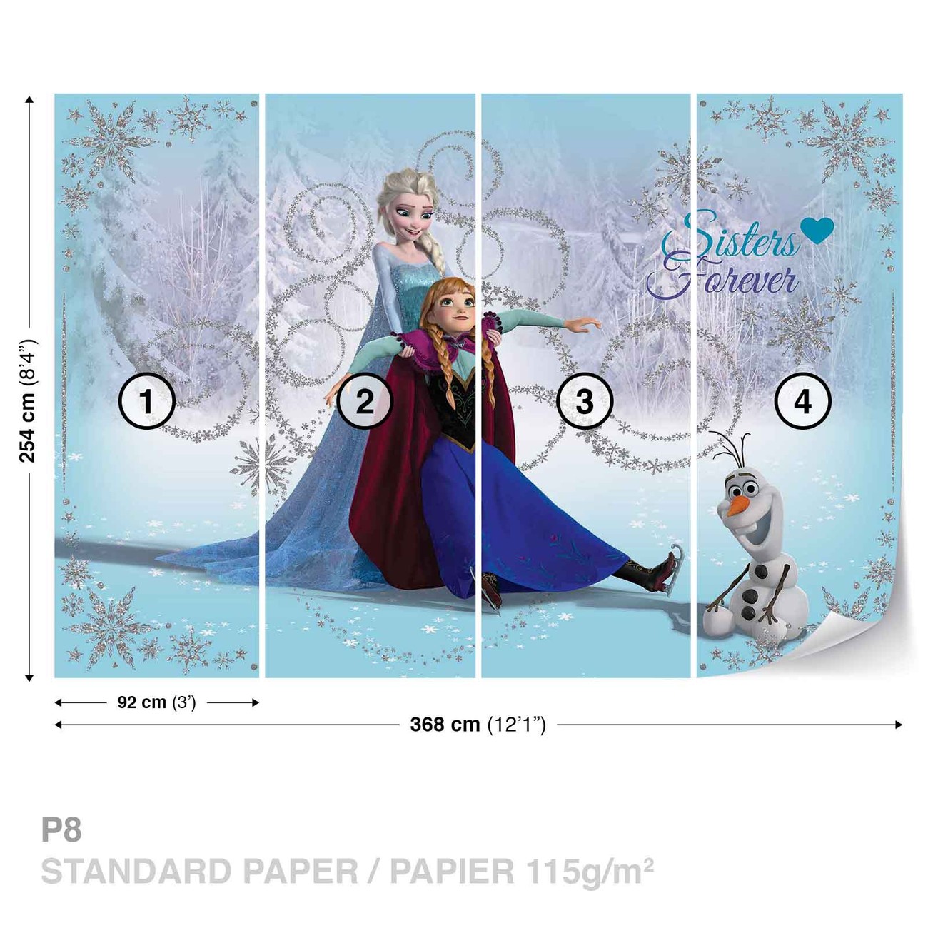Disney Frozen Elsa Anna Olaf Wall Paper Mural | Buy at EuroPosters