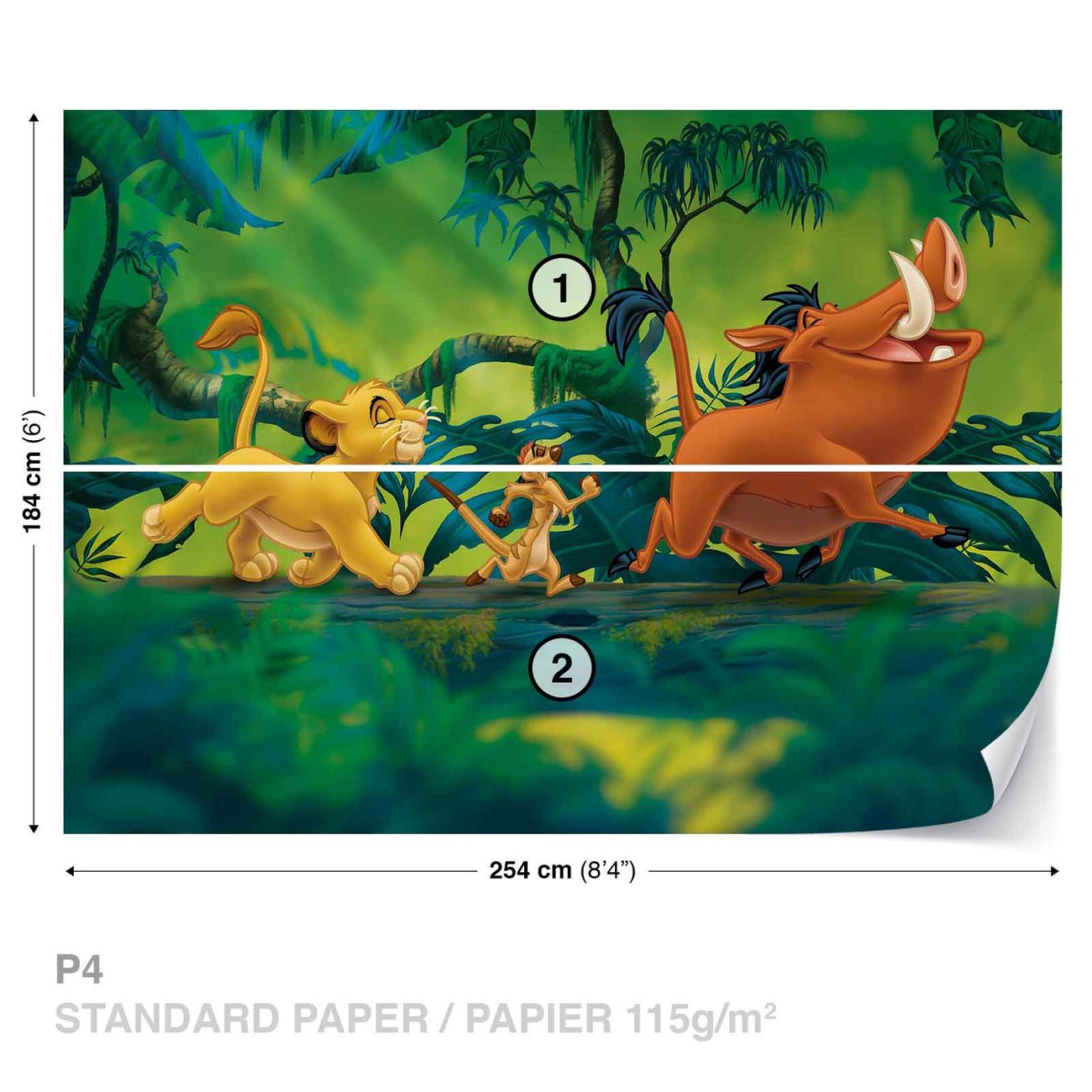 Disney Lion King Pumba Simba Wall Paper Mural | Buy at EuroPosters