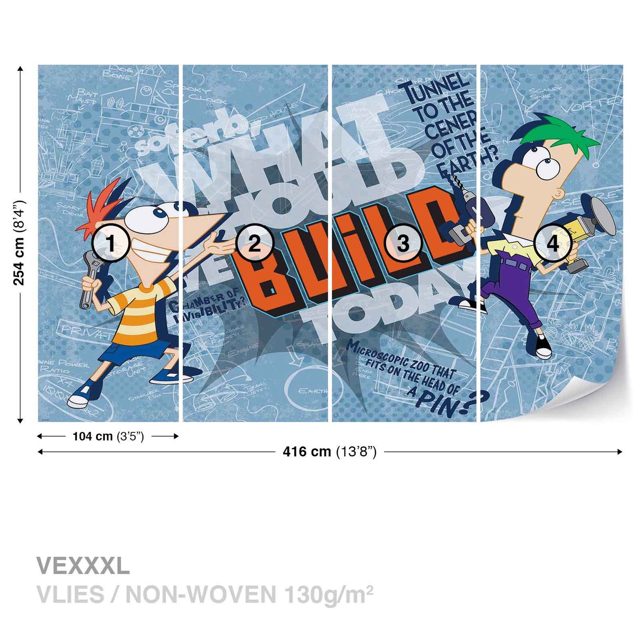 Disney Phineas Ferb Wall Paper Mural | Buy at EuroPosters