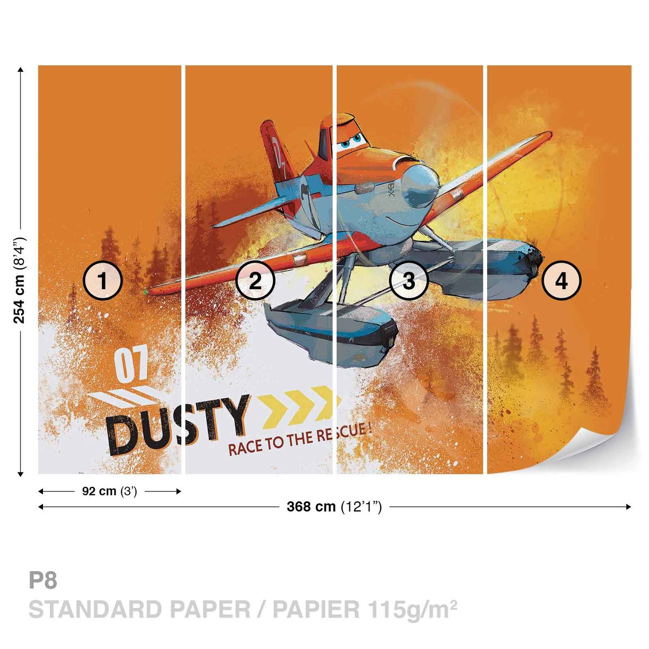 Disney Planes Dusty Crophopper Wall Paper Mural | Buy at EuroPosters