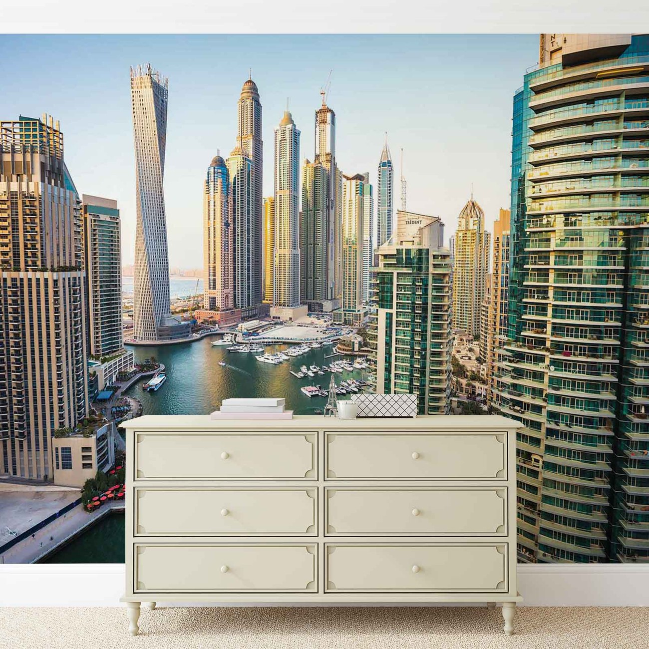Dubai City Skyline Marina Wall Paper Mural | Buy at EuroPosters