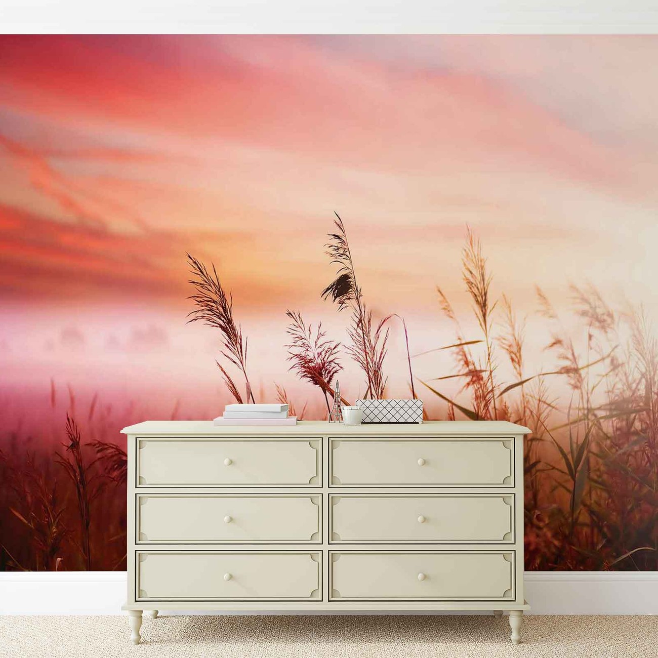 Field Sunset Sunrise Wall Paper Mural | Buy at EuroPosters