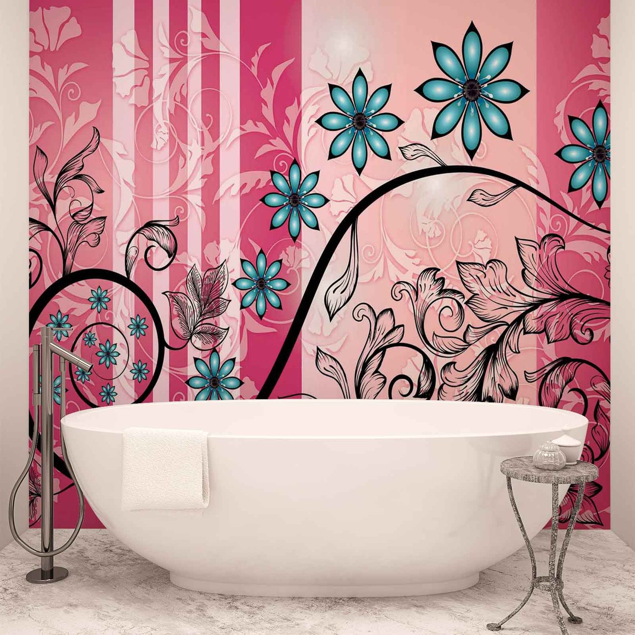 Flowers Floral Pattern Wall Paper Mural | Buy at EuroPosters