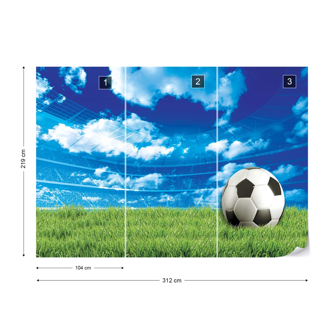 Football Stadium Blue Sky Wall Paper Mural | Buy at EuroPosters