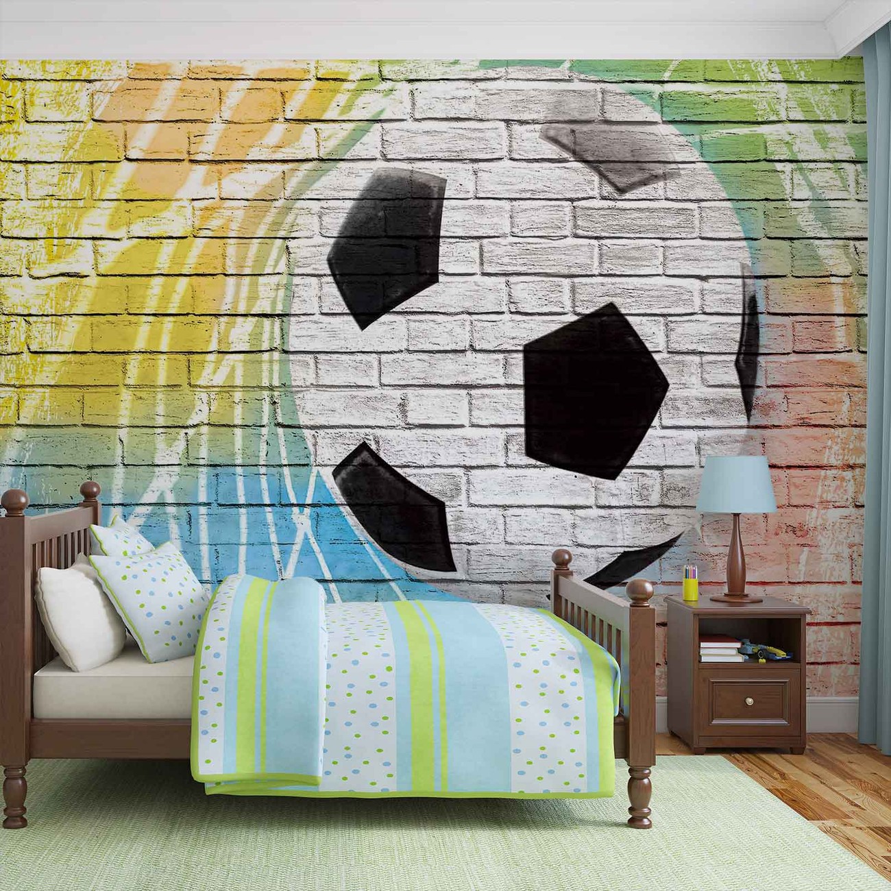 Football Wall Bricks Wall Paper Mural | Buy at EuroPosters