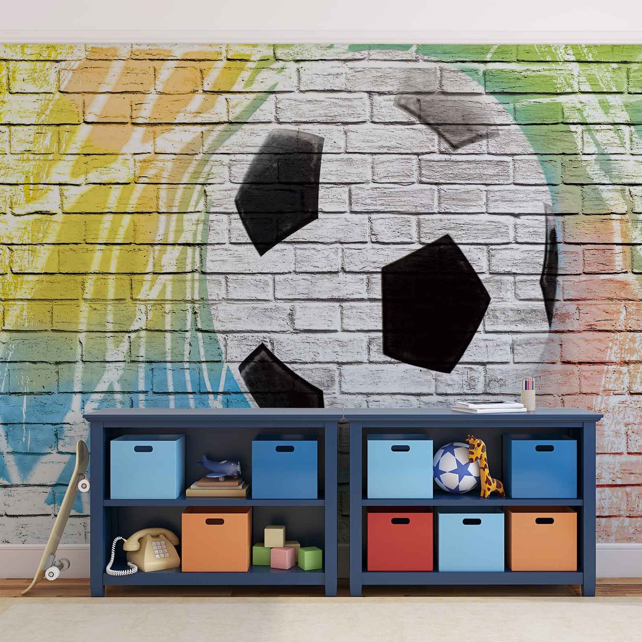 Football Wall Bricks Wall Paper Mural | Buy at EuroPosters