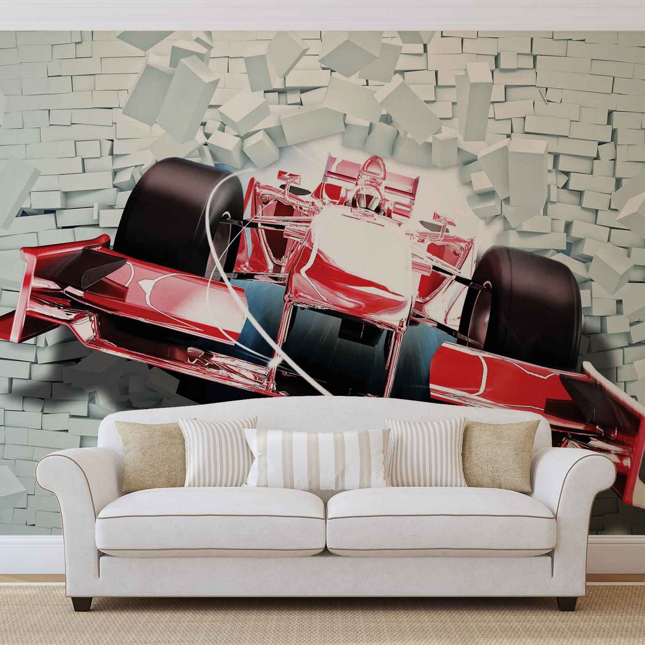 Formula 1 Racing Car Bricks Wall Paper Mural | Buy at EuroPosters