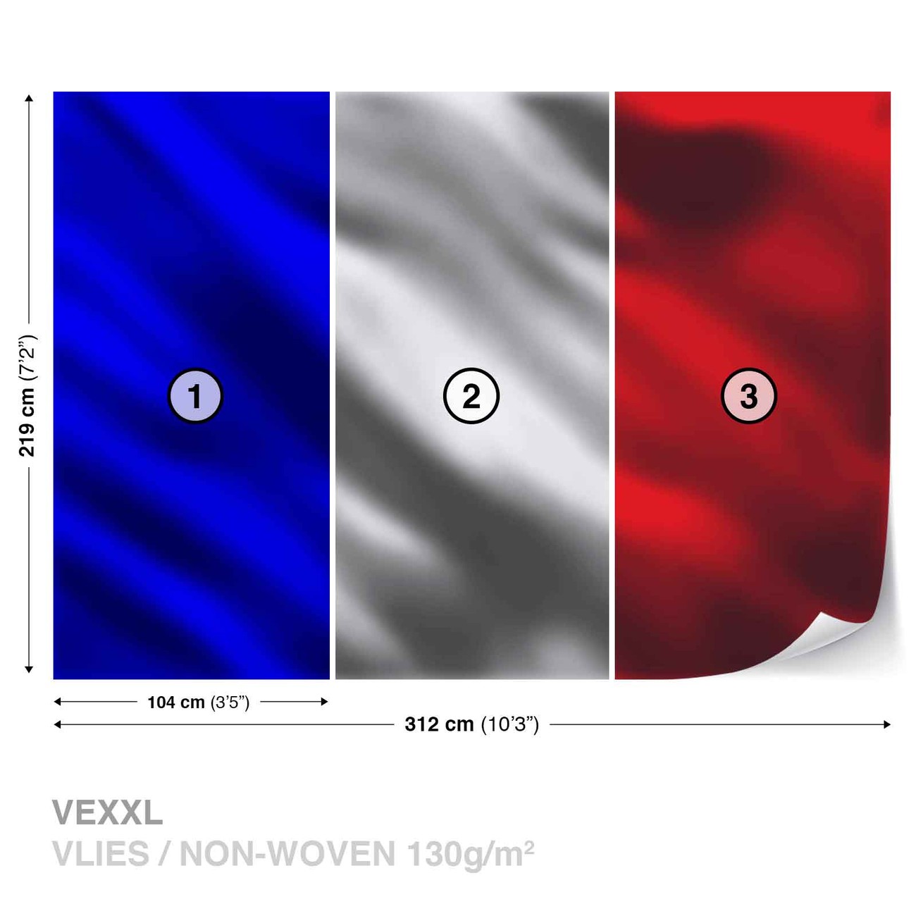 French Flag France Wall Paper Mural | Buy at EuroPosters