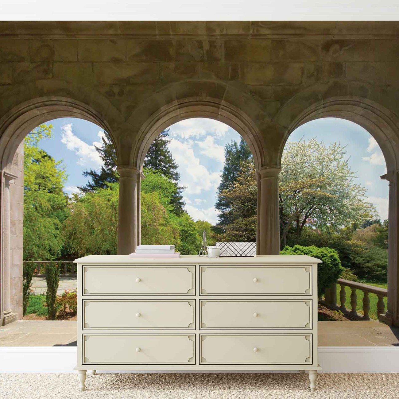 Garden Through Arches Wall Paper Mural | Buy at EuroPosters