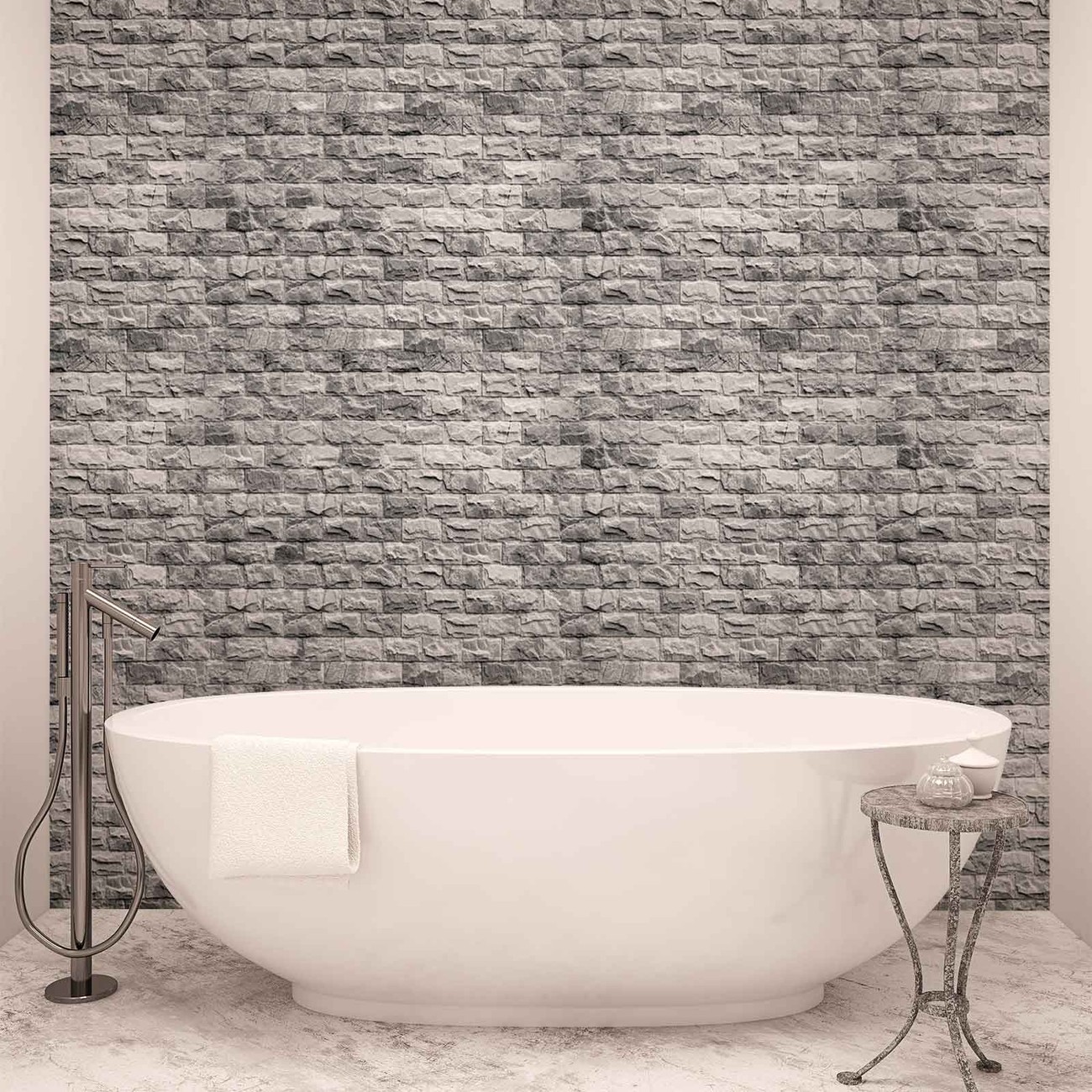 Gray Brick Wall Wall Paper Mural | Buy at EuroPosters