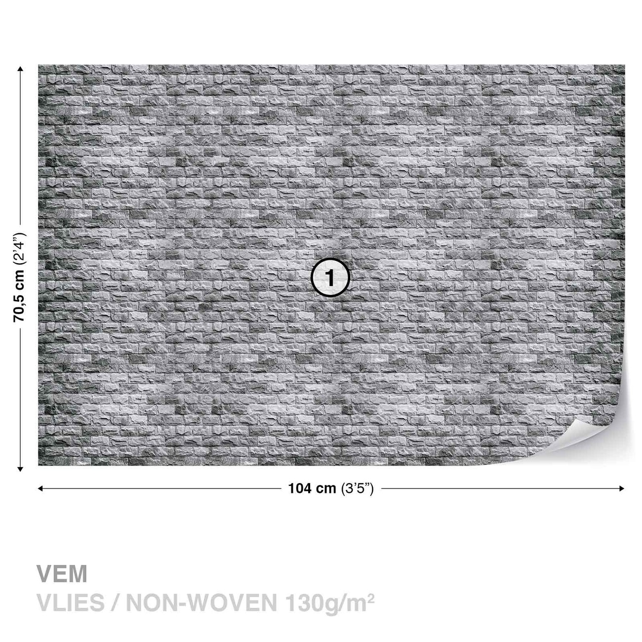 Gray Brick Wall Wall Paper Mural | Buy at EuroPosters