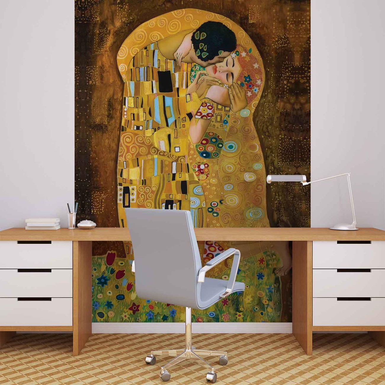 Gustav Klimt Art Kiss Wall Paper Mural | Buy at EuroPosters