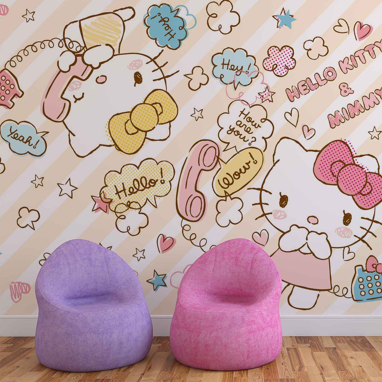 Hello Kitty Wall Paper Mural | Buy at EuroPosters