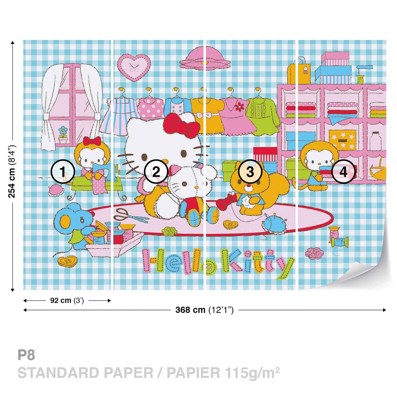 Hello Kitty Wall Paper Mural | Buy at EuroPosters
