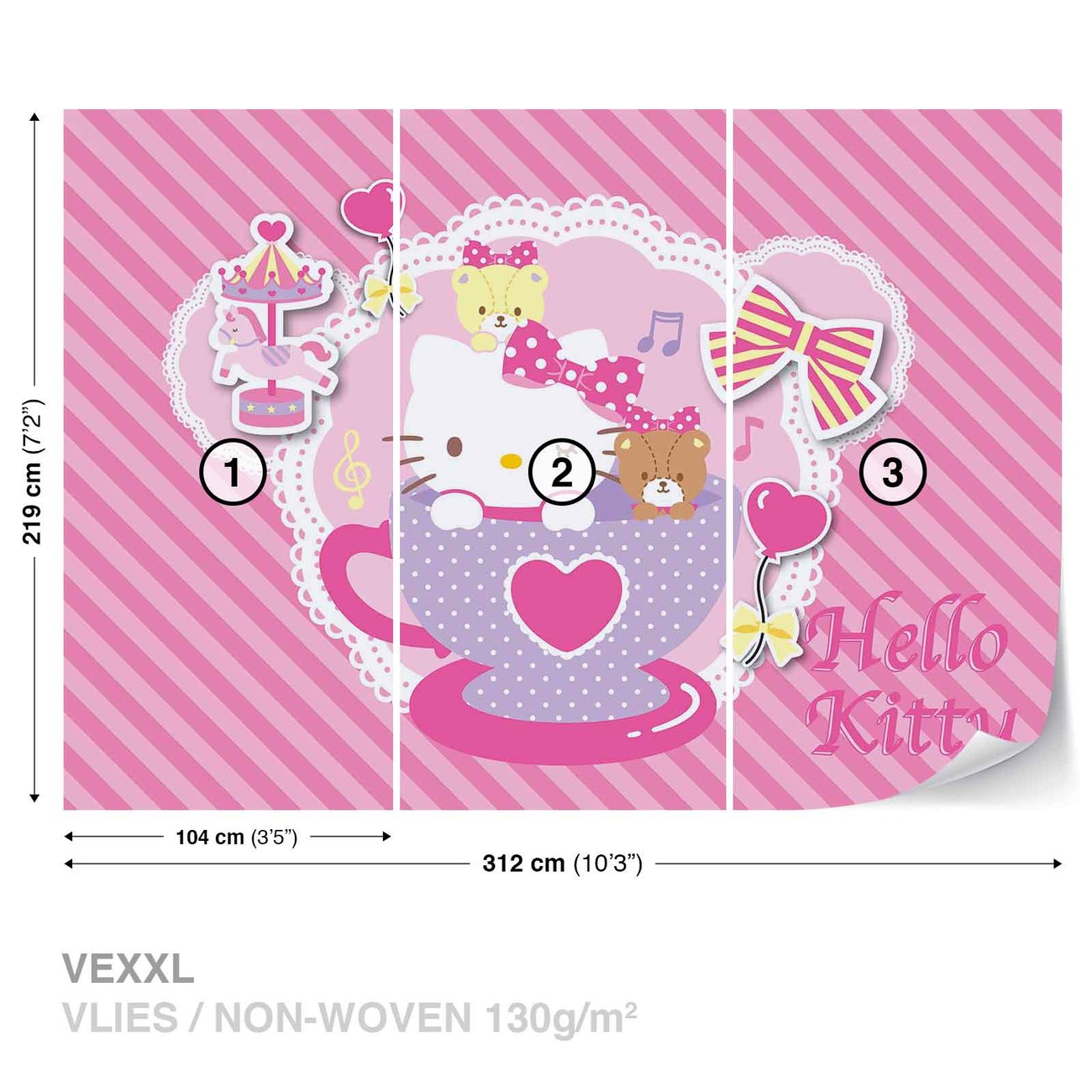 Hello Kitty Wall Paper Mural | Buy at EuroPosters