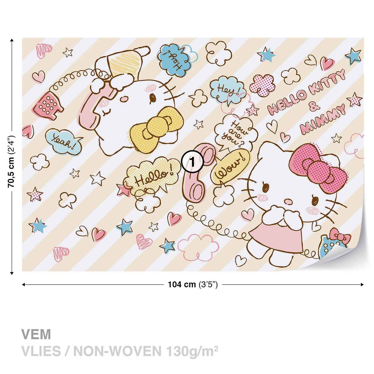 Hello Kitty Wall Paper Mural | Buy at EuroPosters