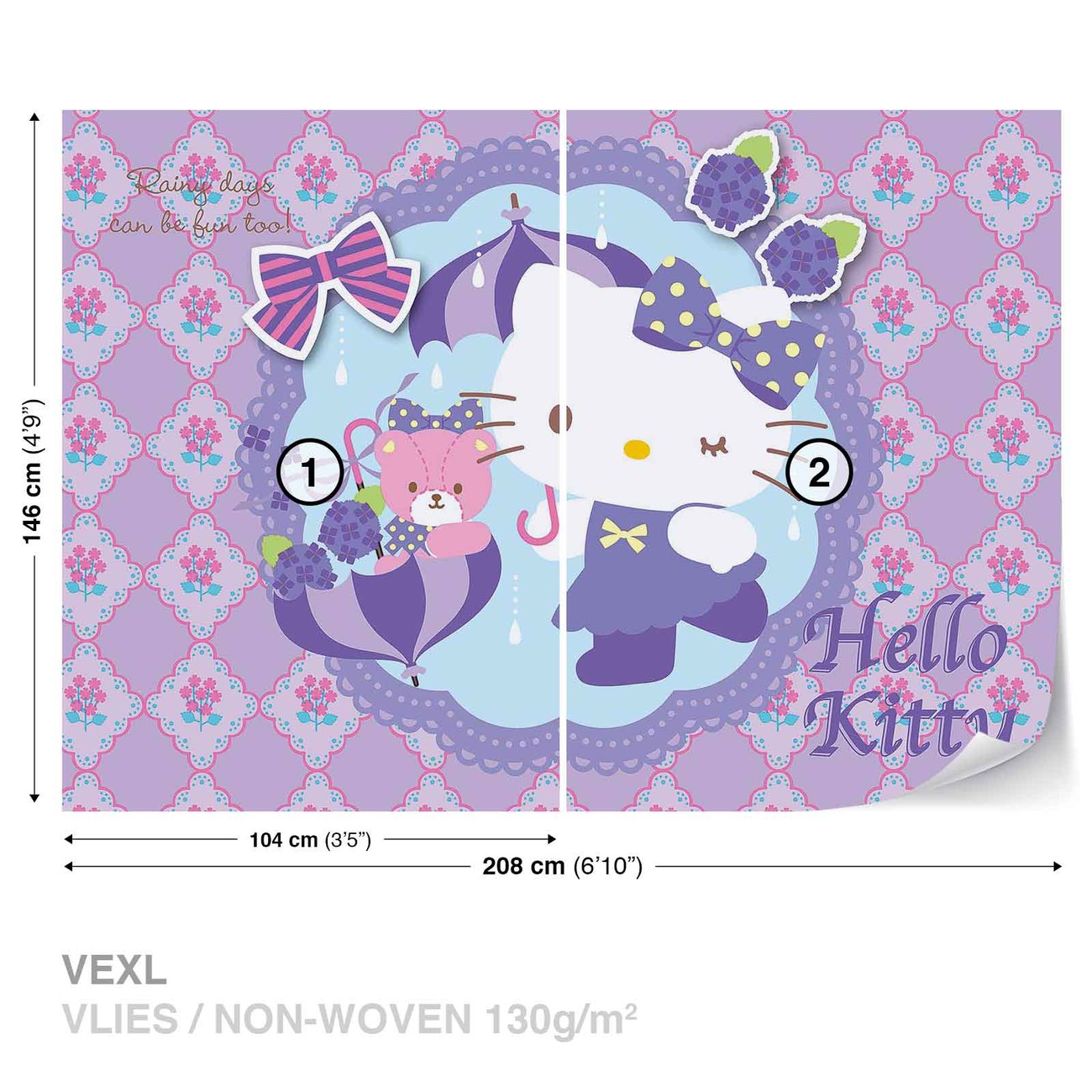 Hello Kitty Wall Paper Mural | Buy at EuroPosters