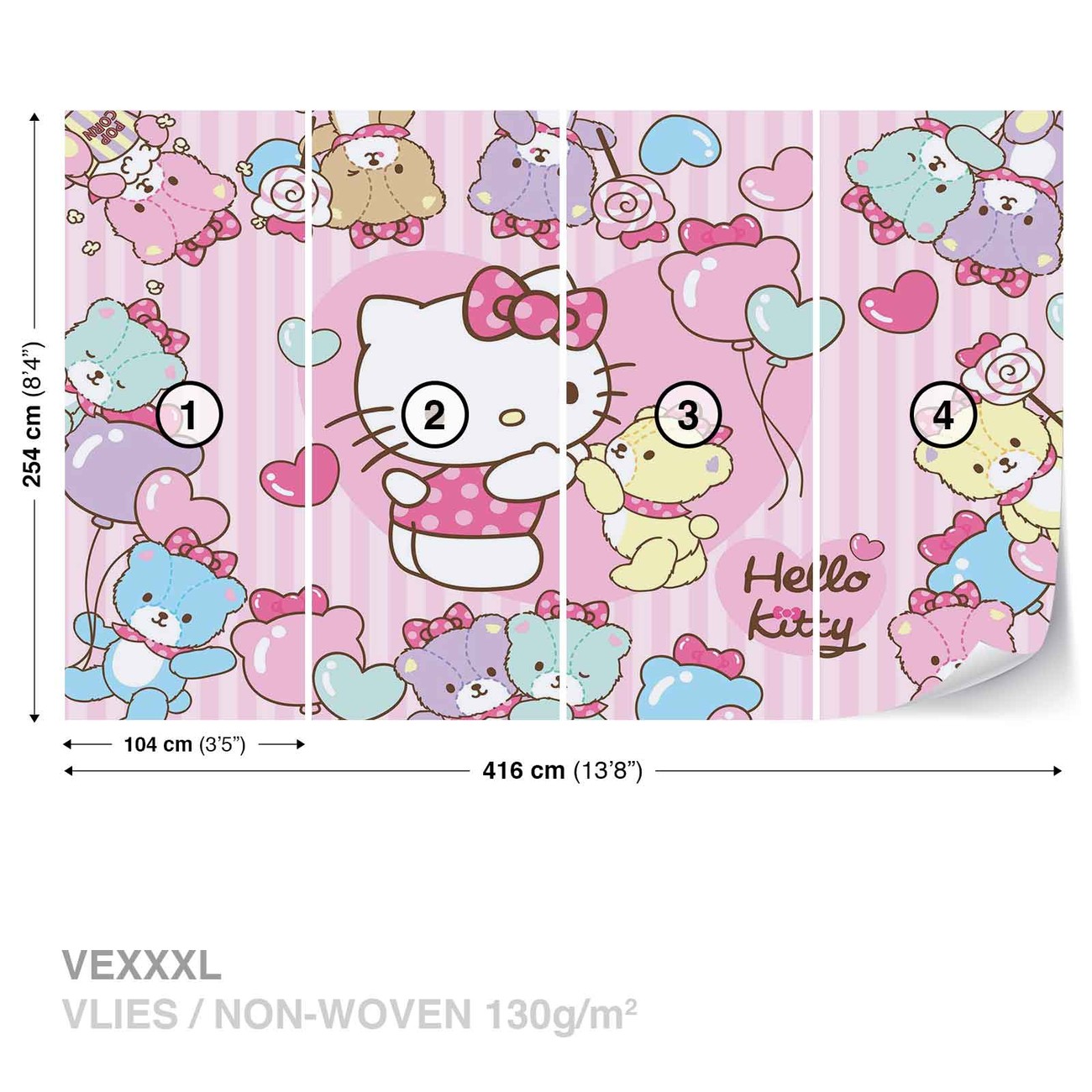 Hello Kitty Wall Paper Mural | Buy at EuroPosters
