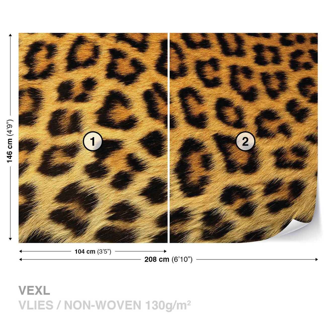 Leopard Wall Paper Mural | Buy at EuroPosters