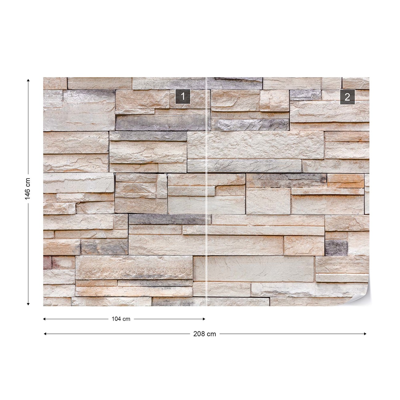 Light Stone Wall Texture Wall Paper Mural | Buy at EuroPosters