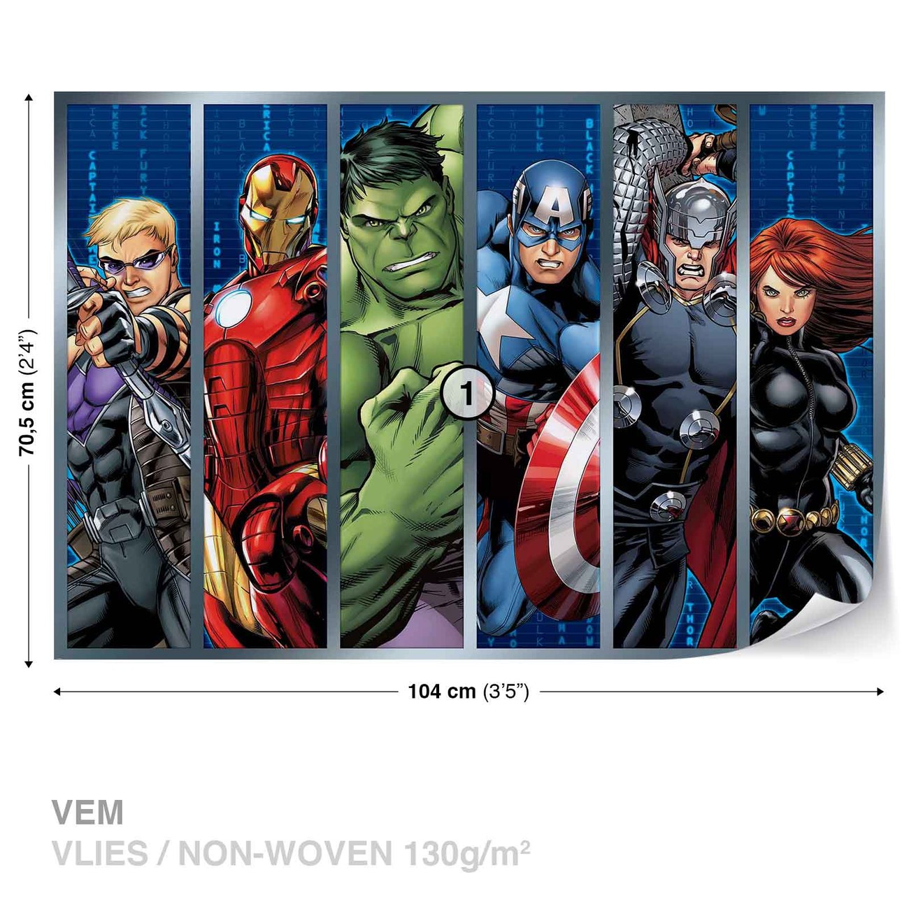 Marvel Avengers Wall Paper Mural | Buy at EuroPosters