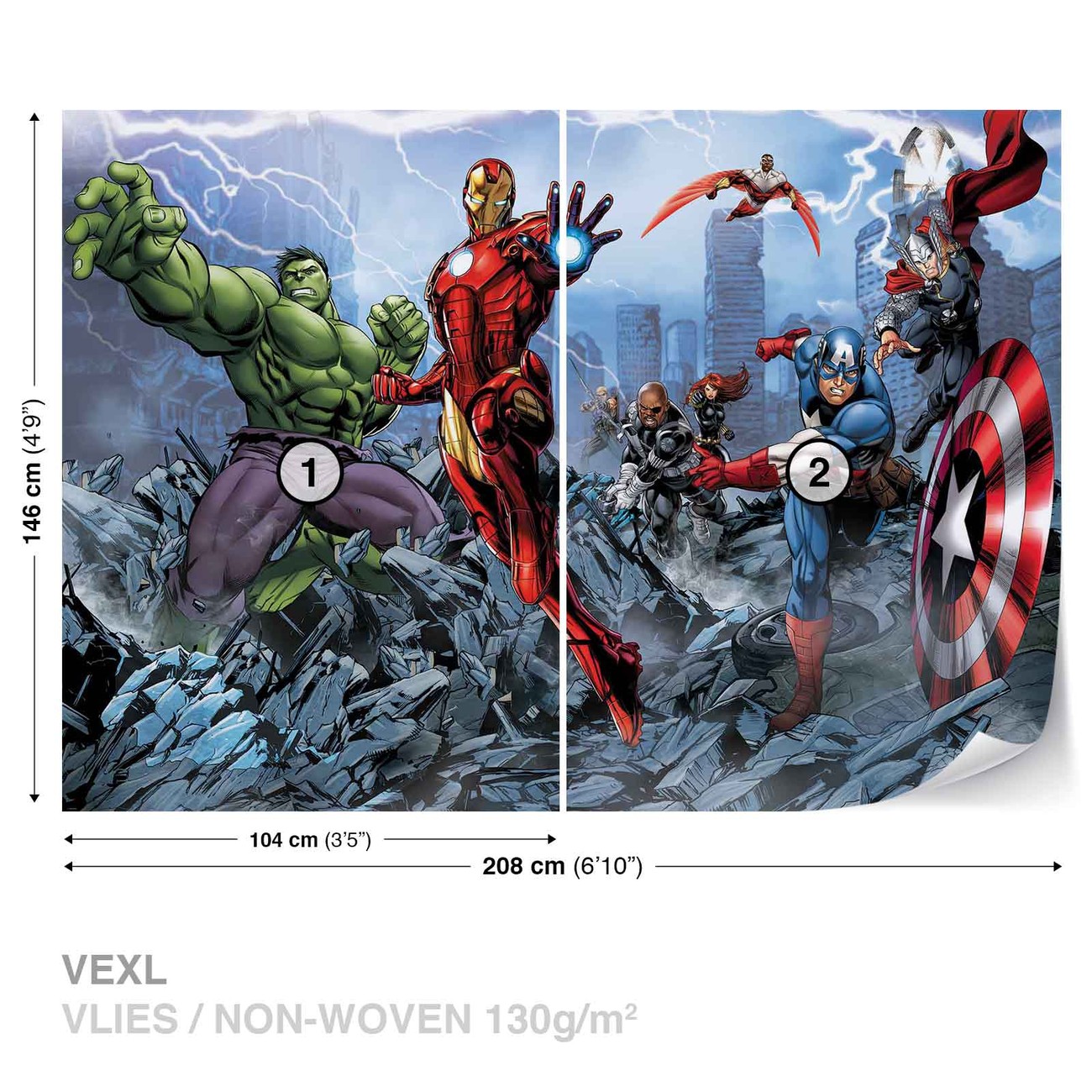 Marvel Avengers Wall Paper Mural | Buy at EuroPosters