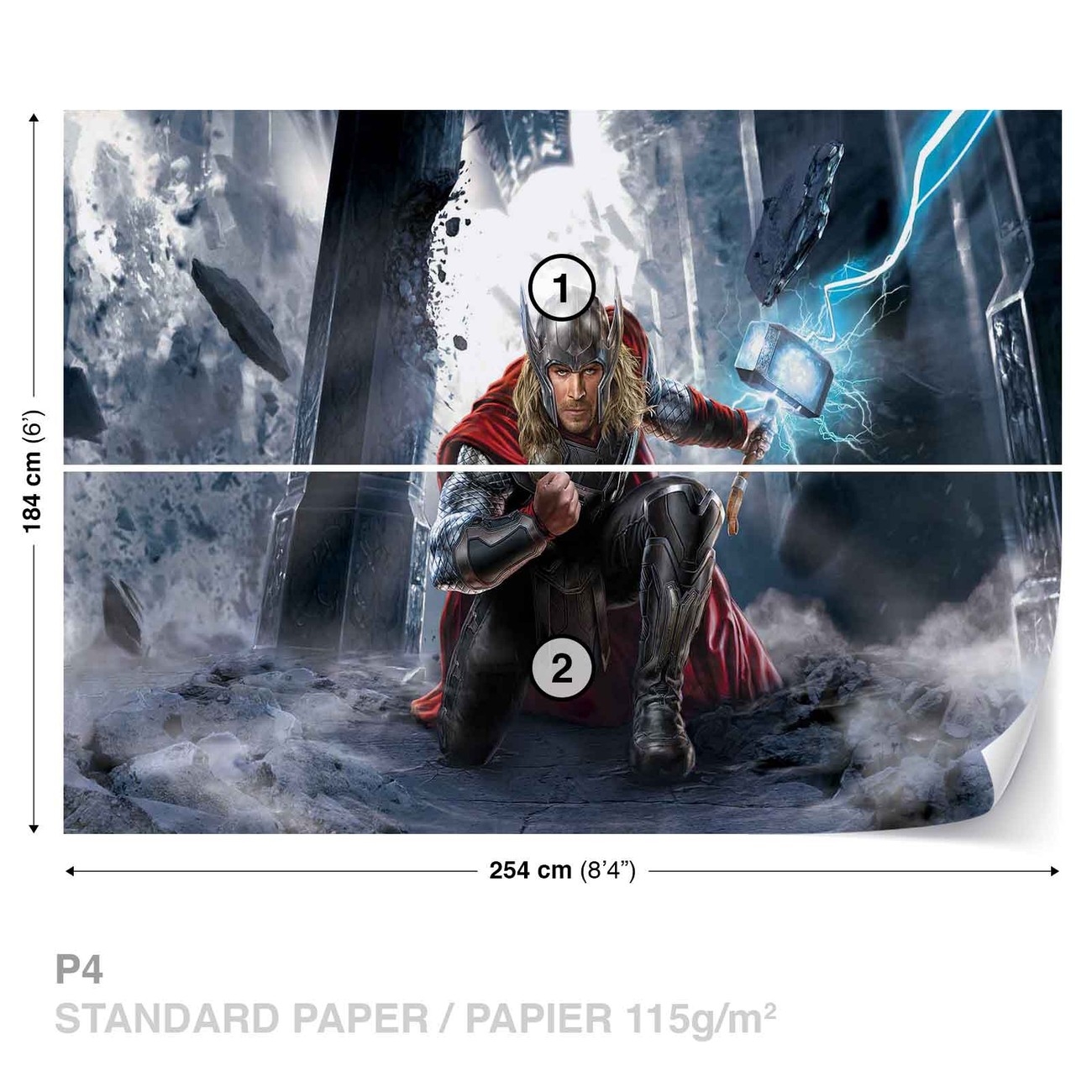 Marvel Avengers Thor Wall Paper Mural | Buy at EuroPosters
