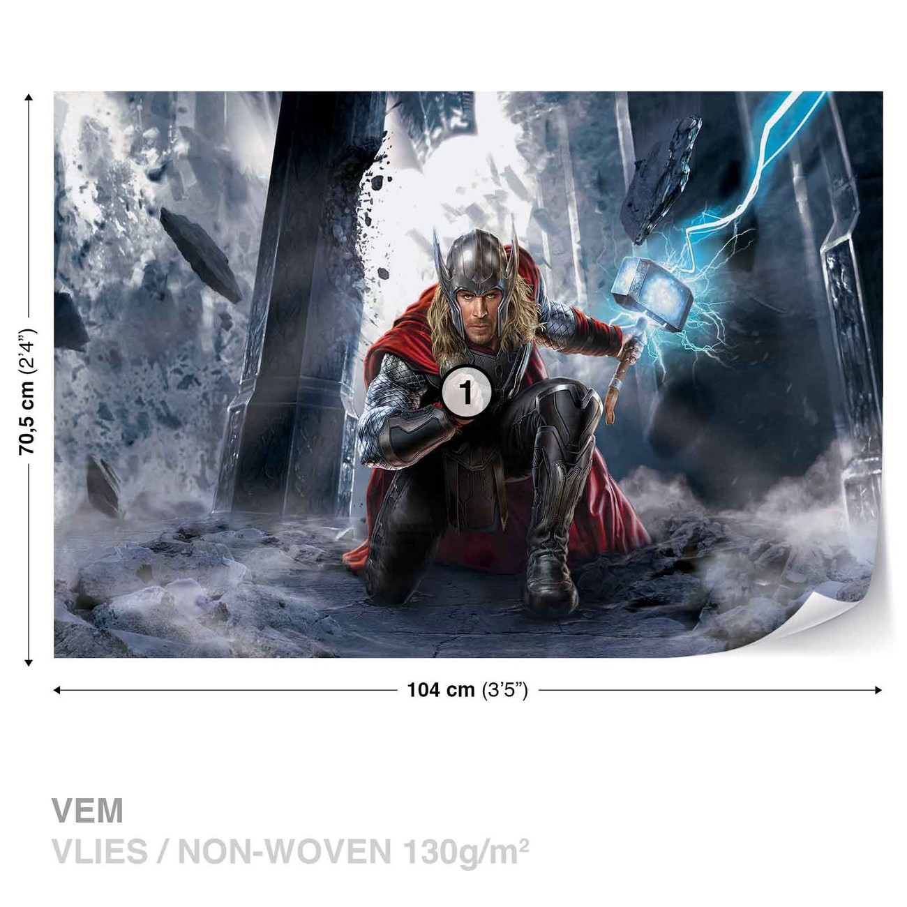 Marvel Avengers Thor Wall Paper Mural | Buy at EuroPosters